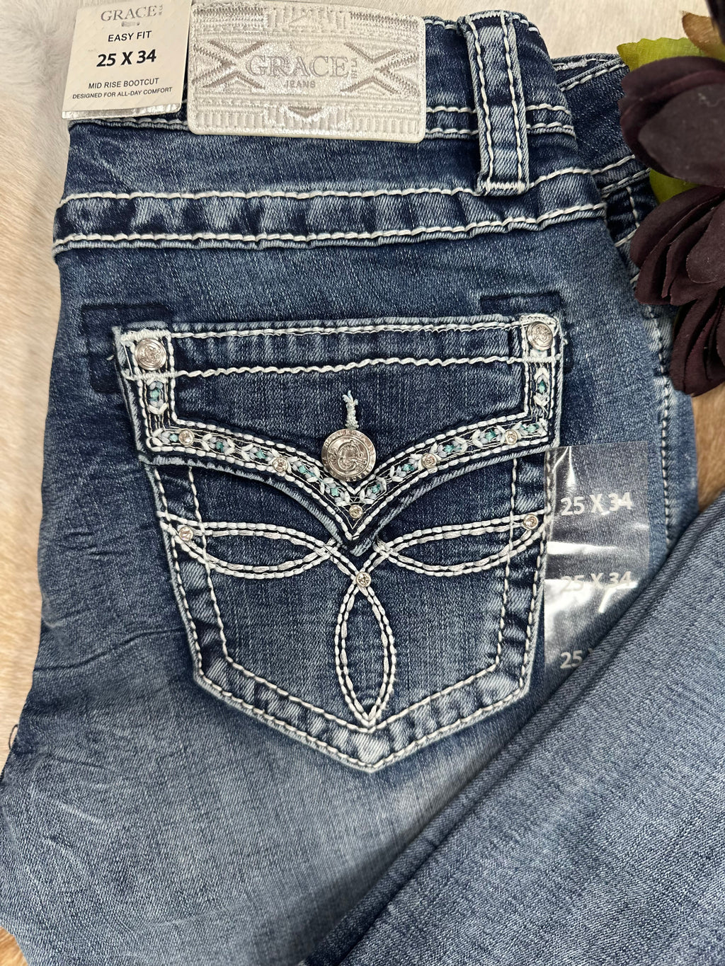 Grace Blue Ribbon Belle Bootcut Jeans – Bitchin' Britches Boutique
